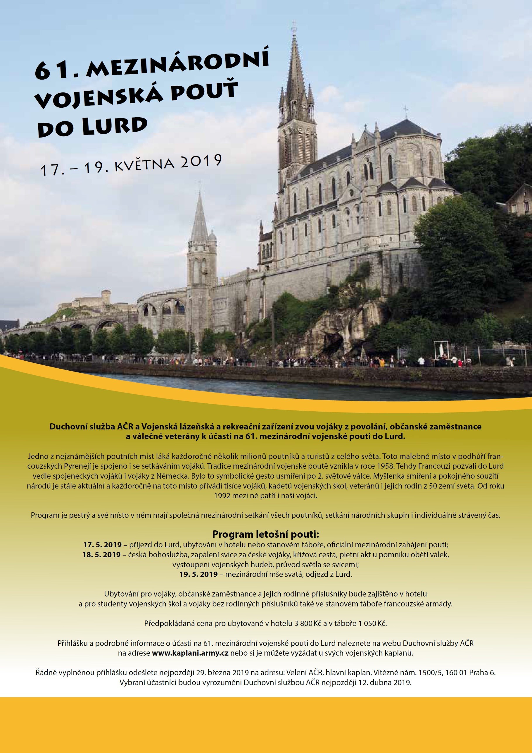 61. mezinárodní vojenská pouť do Lurd - ČsOL - ČsOL