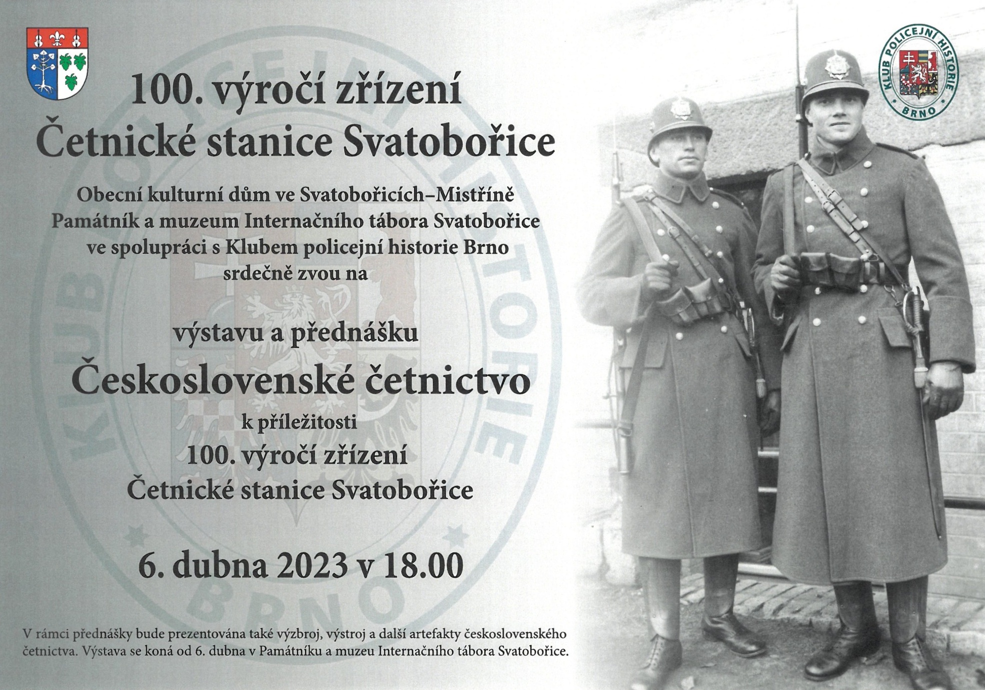 100. výročí zřízení Četnické stanice Svatobořice - ČsOL - ČsOL