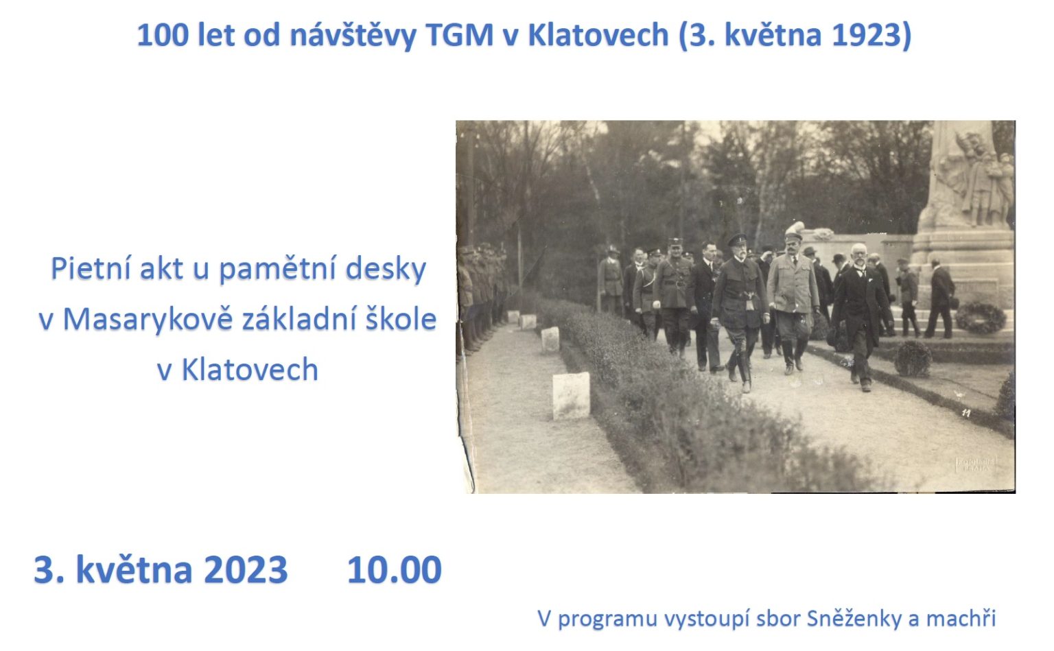 100 let od návštěvy TGM v Klatovech - ČsOL - ČsOL