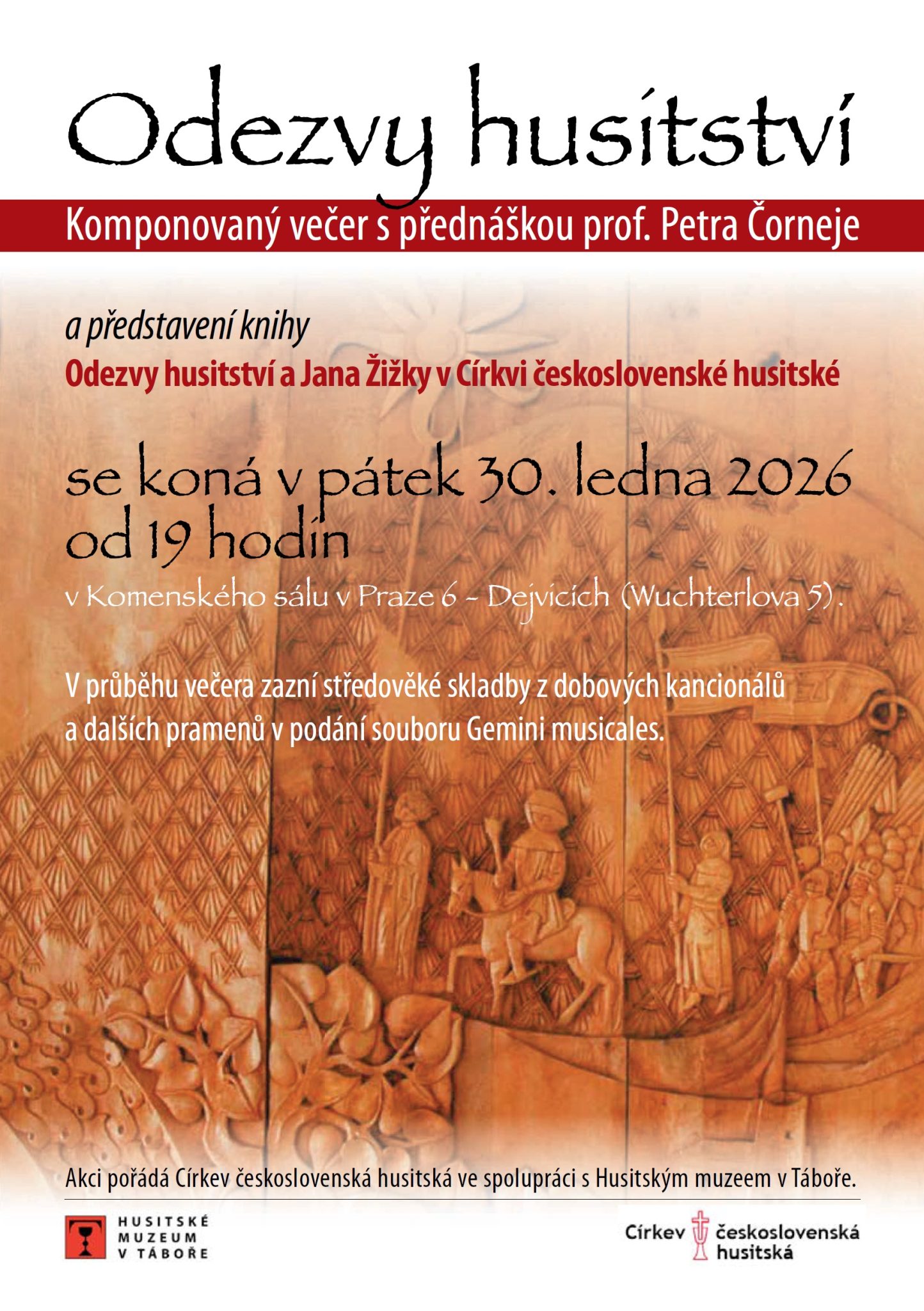 "Odezvy husitství" - komponovaný večer s přednáškou - ČsOL - ČsOL